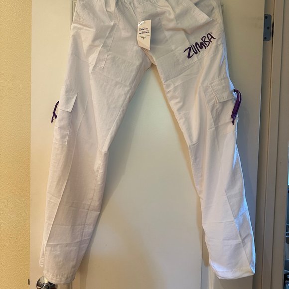 Zumba Fitness | Pants & Jumpsuits | Zumba White And Purple Cargo Pants ...